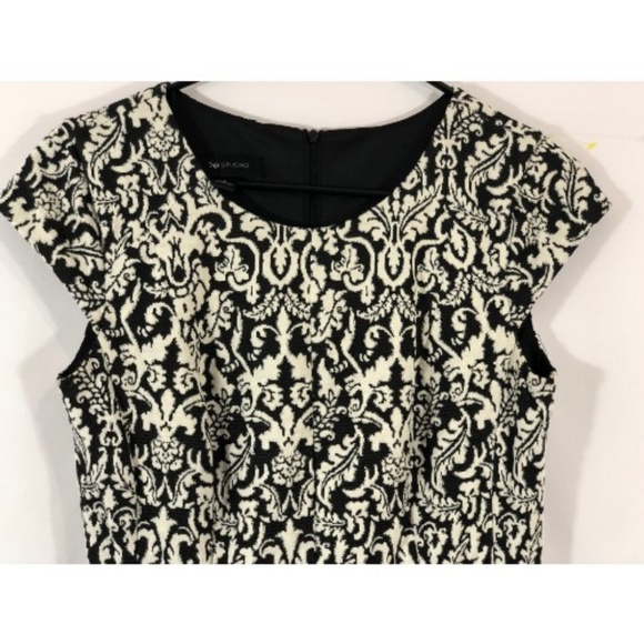 AB Studio | Dresses | Ab Studio Women Black Dress Printed Fit And Flare ...